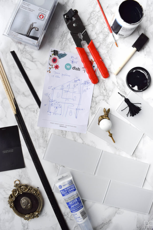DIY Renter Friendly Tiled Wall
